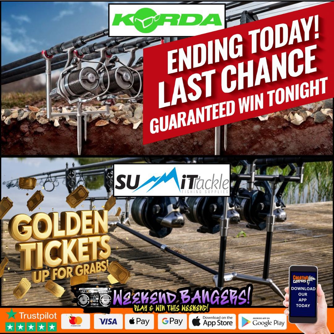 WEEKEND BANGERS KORDA SINGLEZ FULL SET UP OR SUMMIT ROD POD KIT ENDING ...